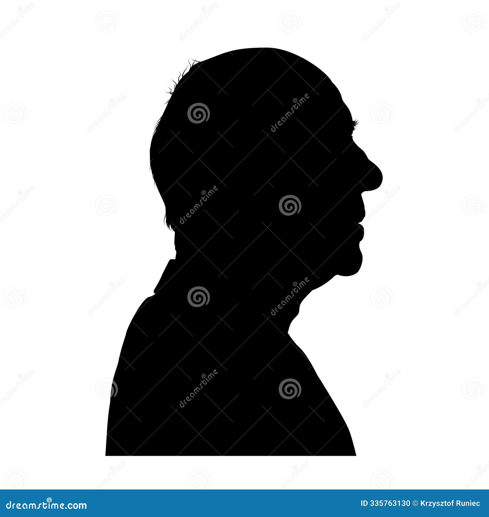 Silhouette of Old Man Side View Stock Vector - Illustration of head ...