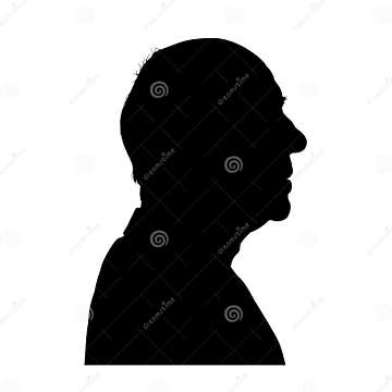 Silhouette of Old Man Side View Stock Vector - Illustration of head ...