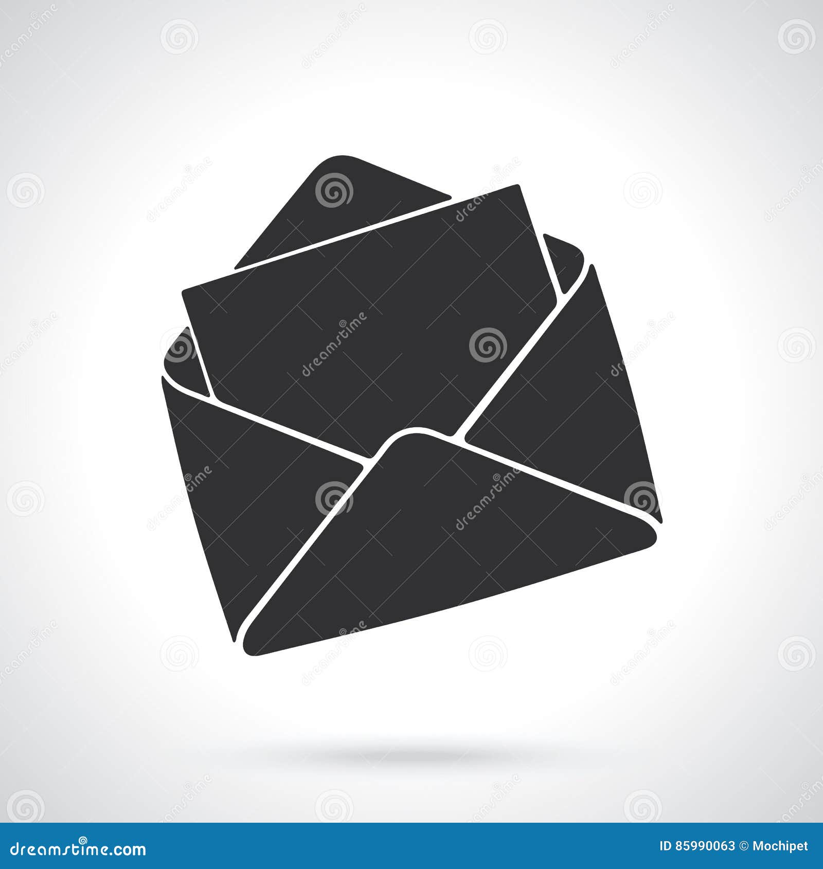Silhouette of Opened Envelope Stock Vector - Illustration of design ...