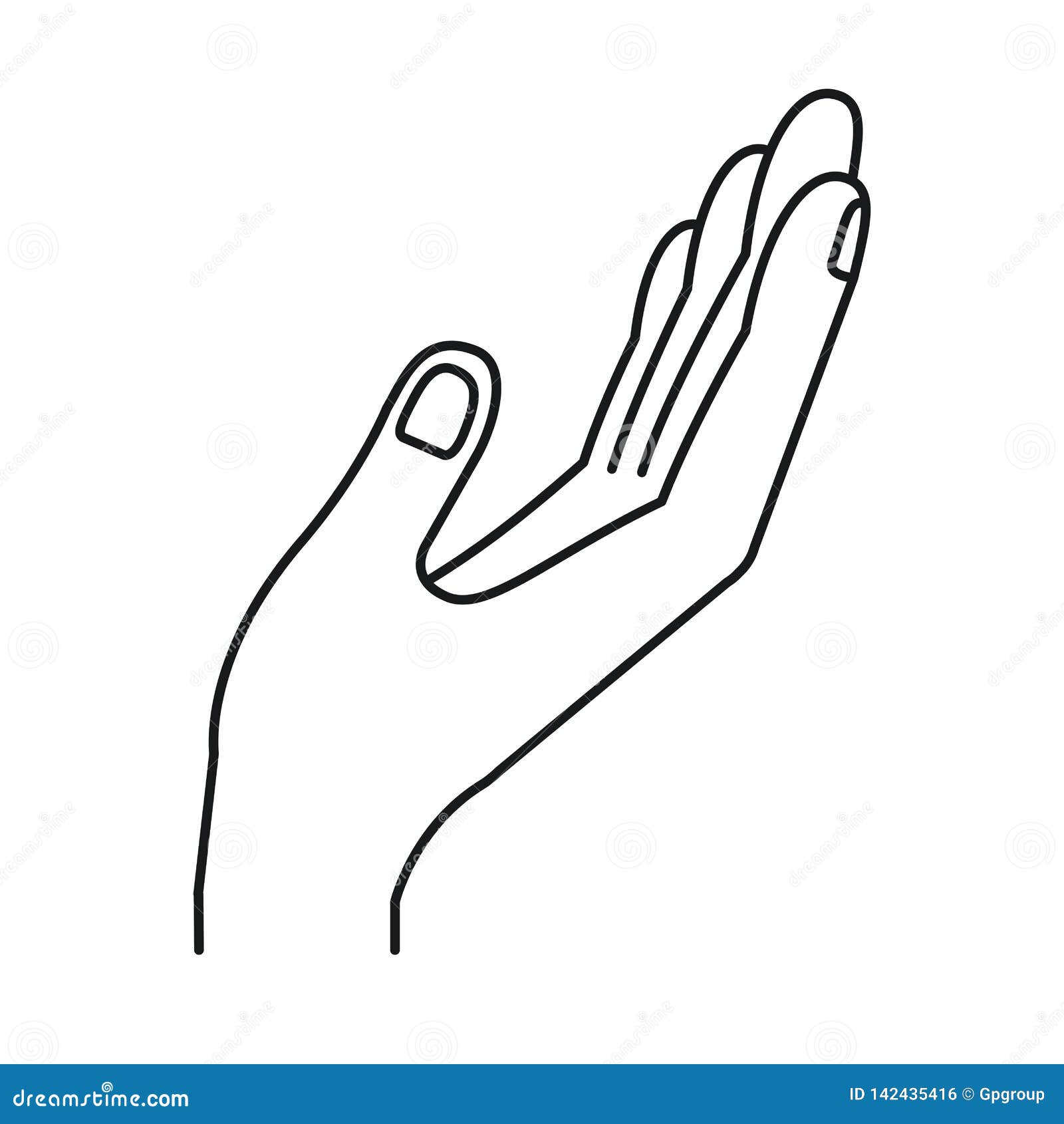 Silhouette Opened Hand of Symbol of Receiving Stock Vector ...