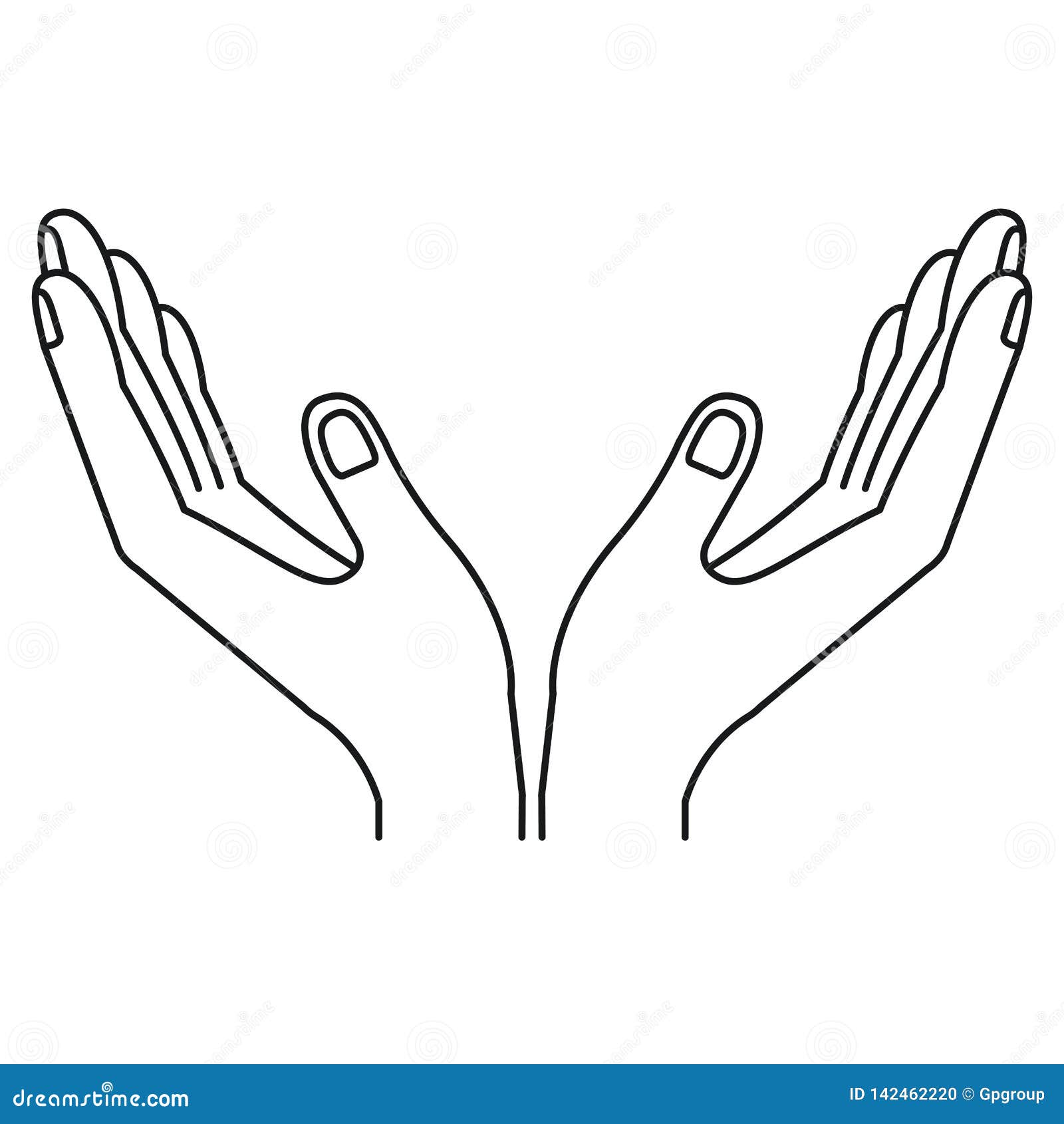 Silhouette Opened Hands of Symbol of Receiving Stock Vector ...