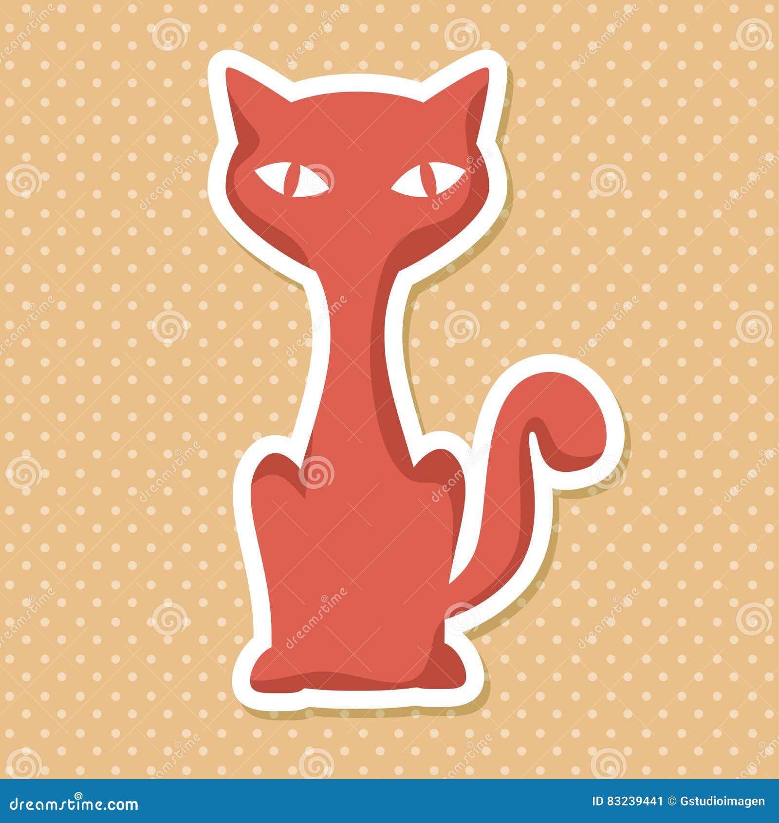 Silhouette Orange Cat Style Stock Illustration - Illustration of orange ...