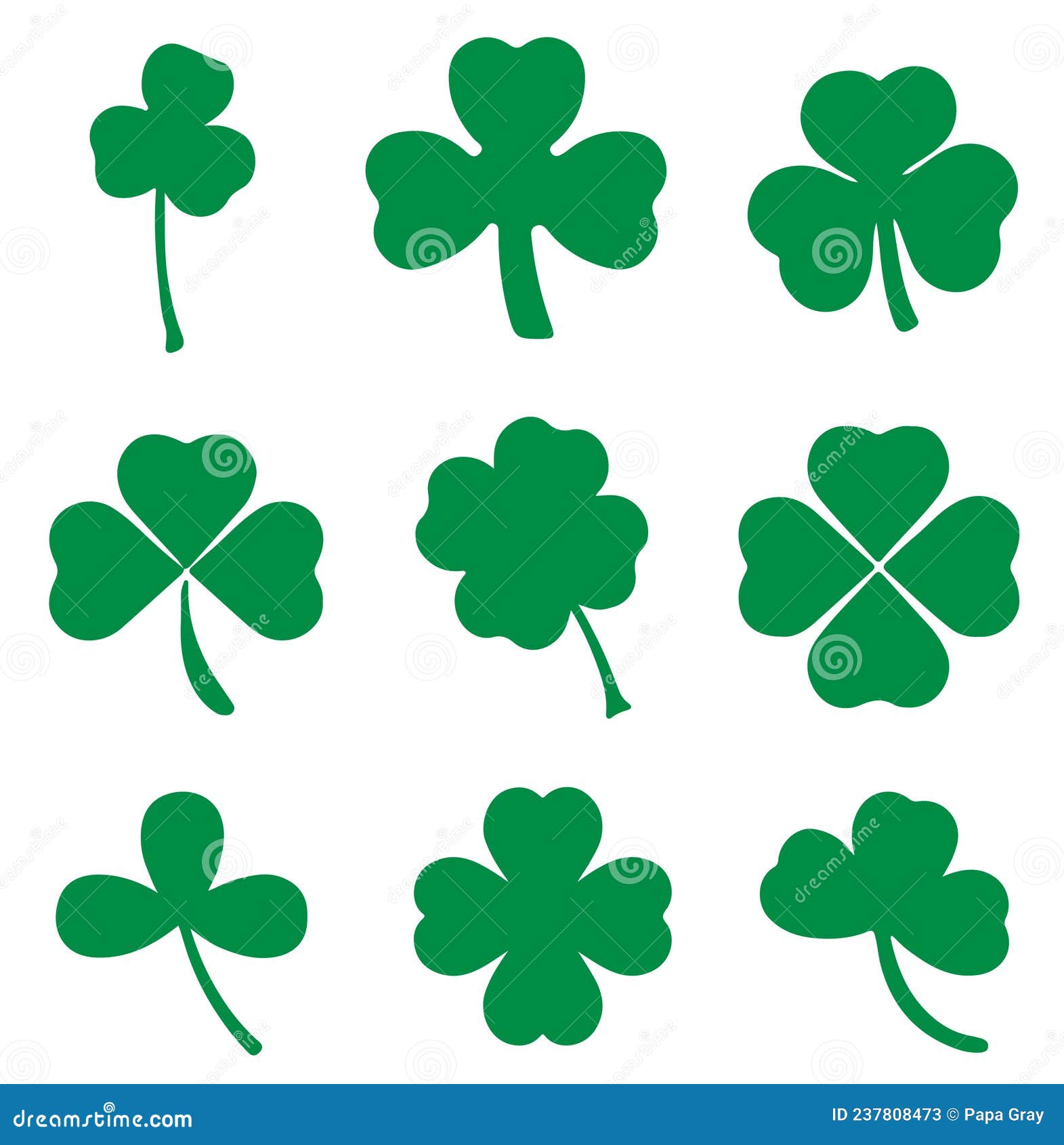 Irish Shamrock Silhouette Pack Stock Vector - Illustration of patricks ...