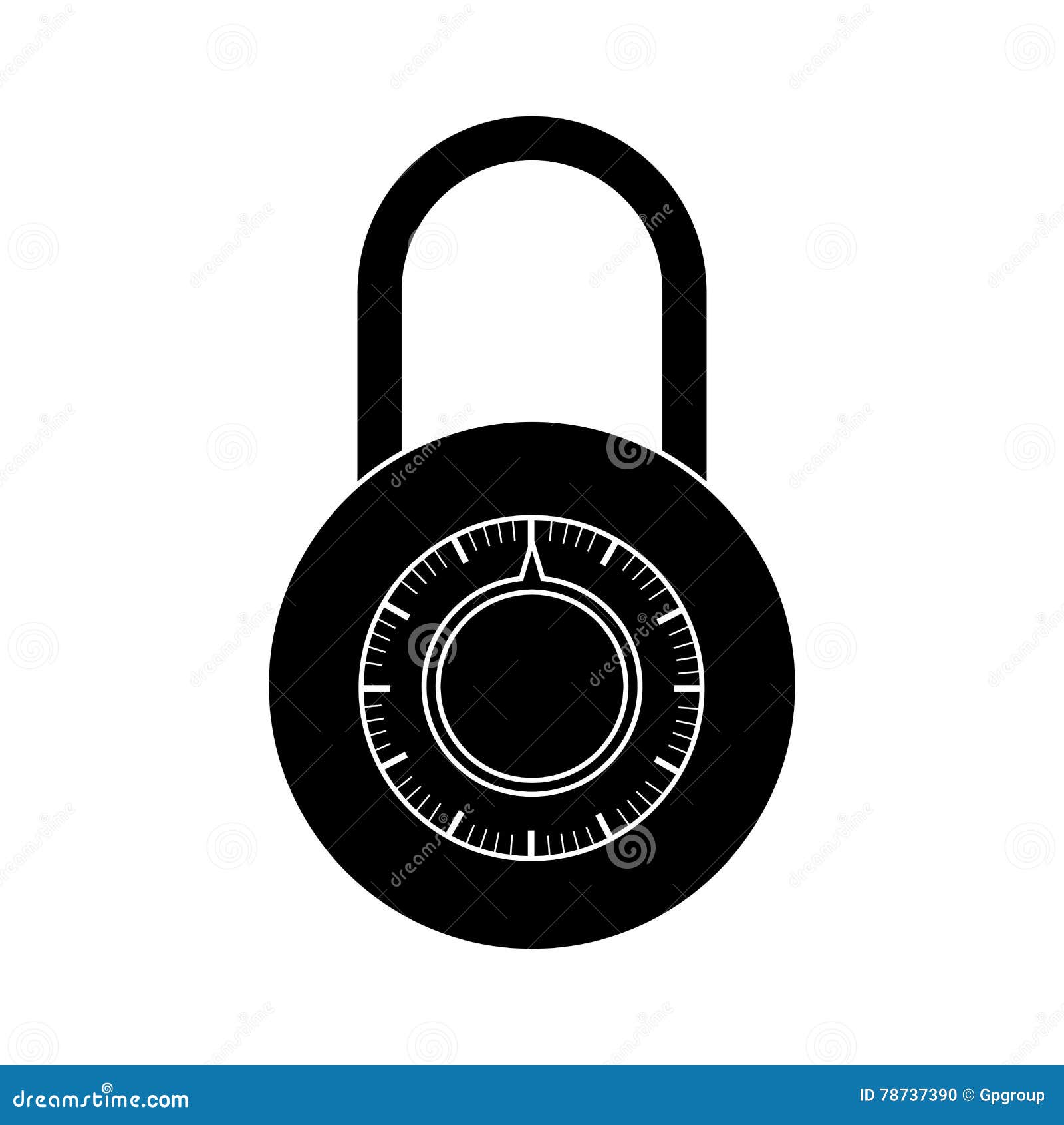 Silhouette Padlock with Circular Body and Shackle Stock Vector ...