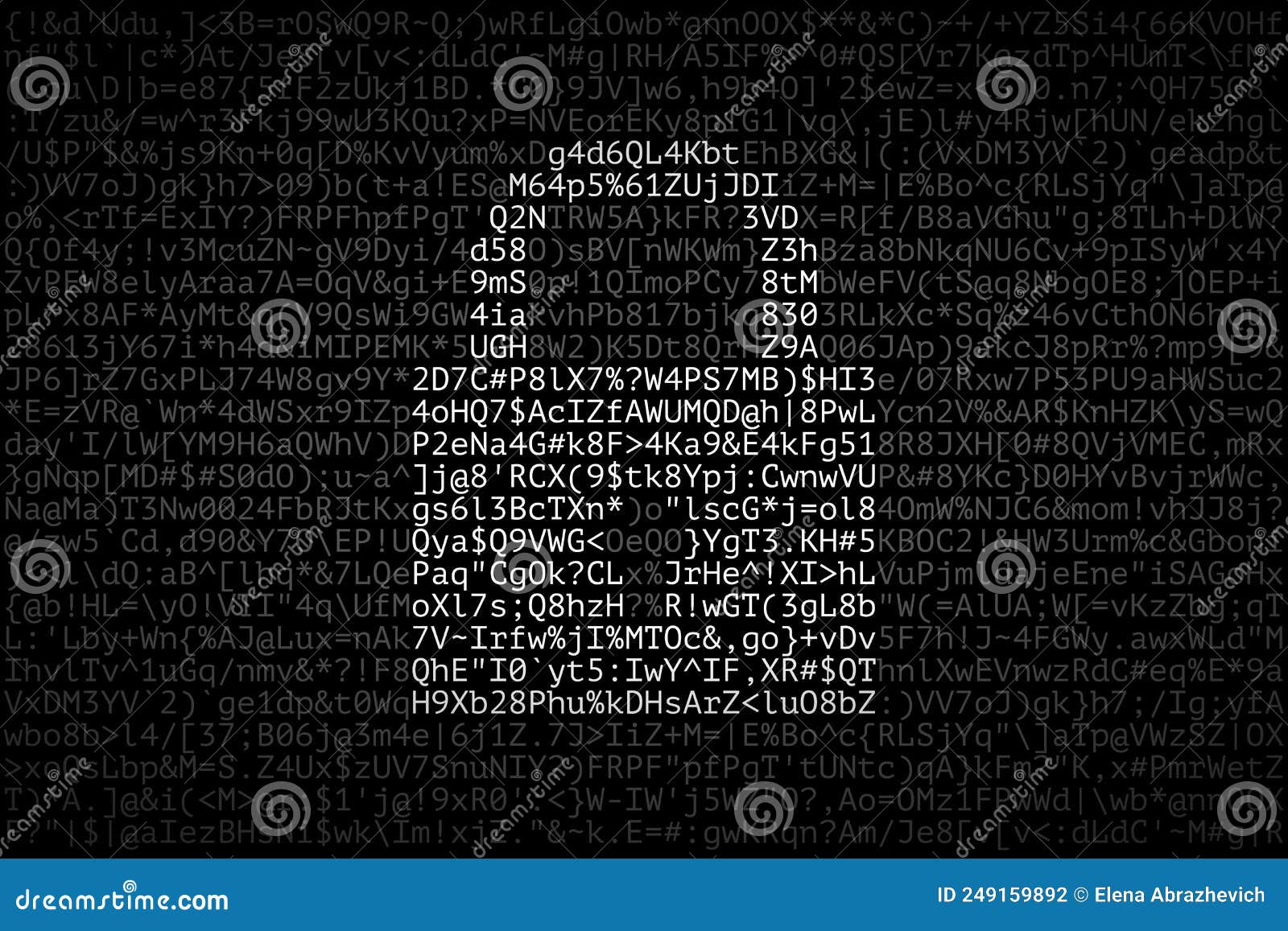 Silhouette of Padlock Made from Letters, Numbers and Special Symbols ...