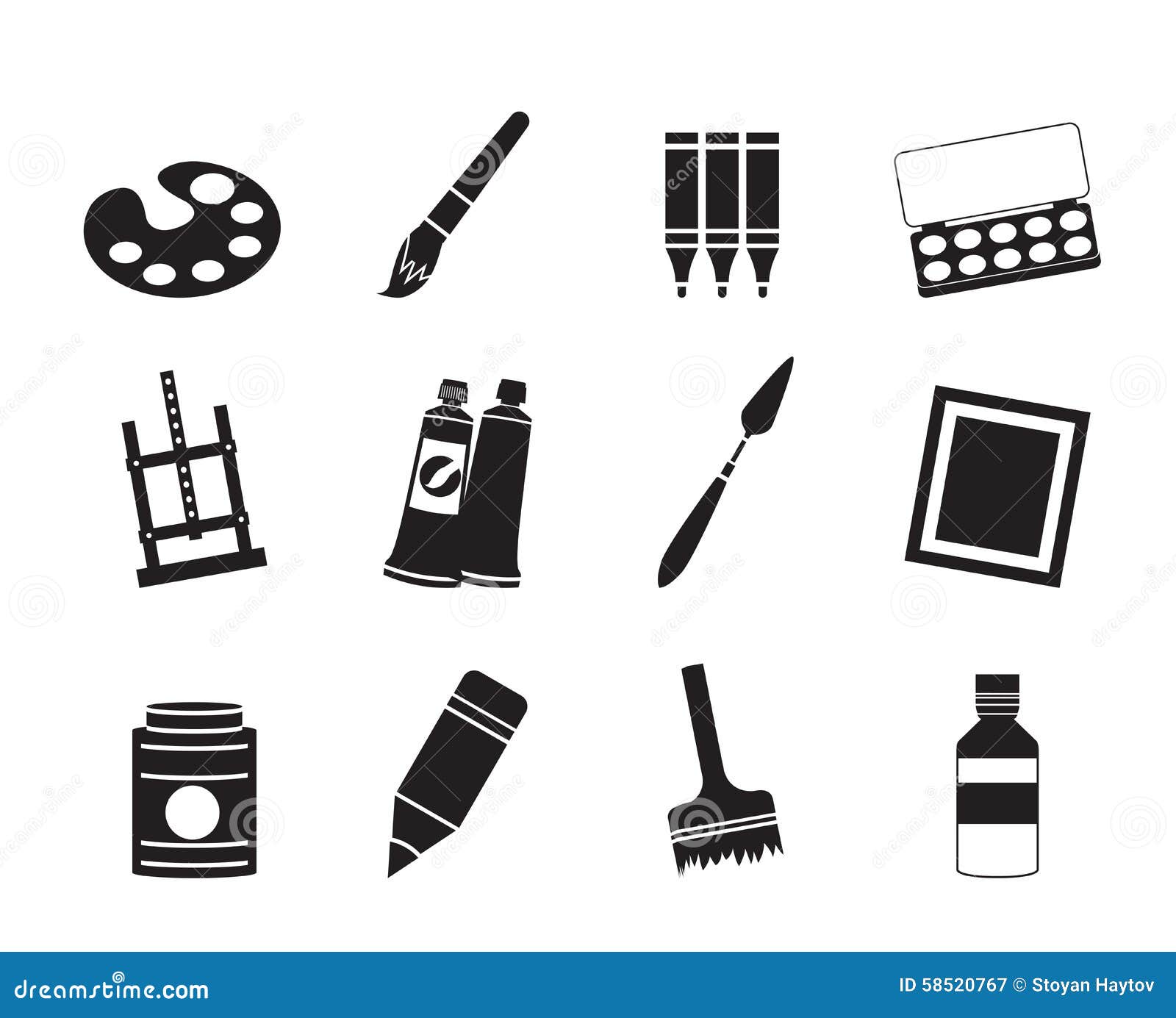 Painter, Drawing And Painting Icons Vector Illustration | CartoonDealer ...