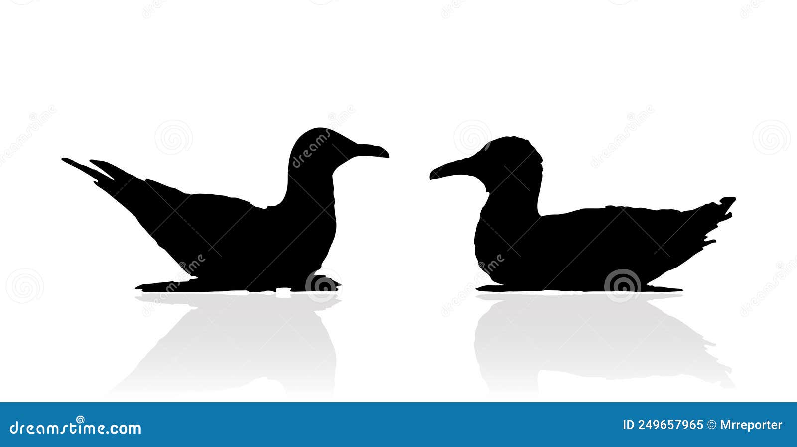 Silhouette Pair Nesting Seagulls Stock Vector - Illustration of seagull ...