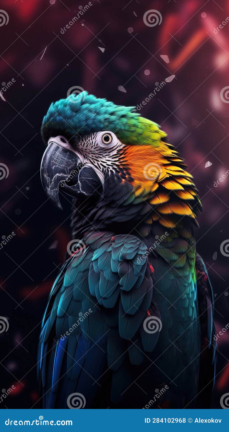 Silhouette Parrot on Dark Background. Generative AI Stock Illustration ...