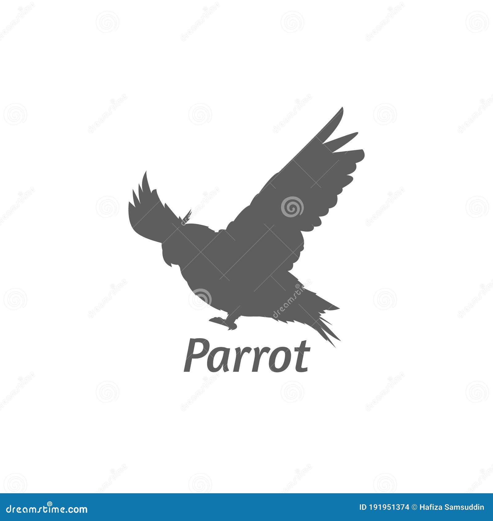 Silhouette of a Parrot. Vector Illustration Decorative Design Stock ...