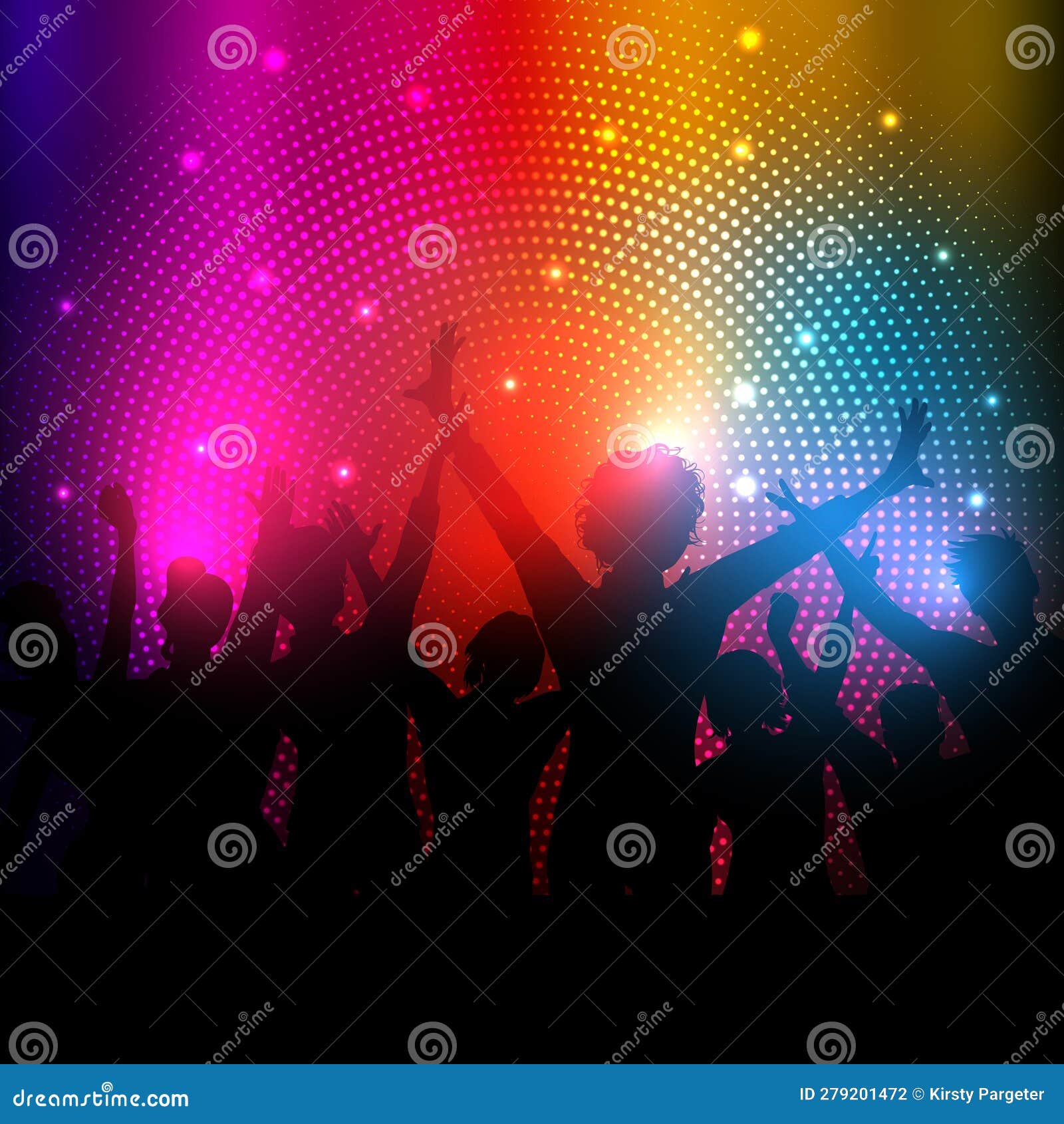 Party Audience On Spotlight Background Cartoon Vector | CartoonDealer ...