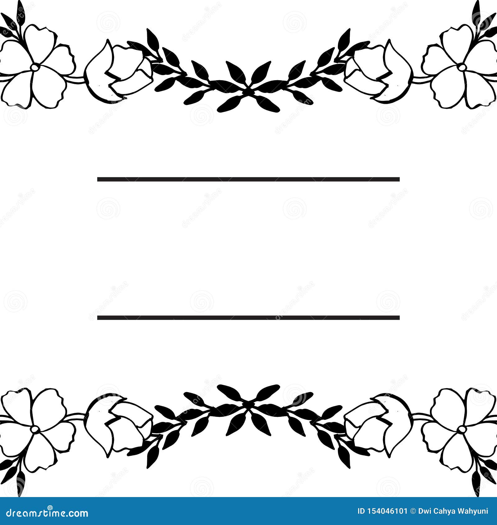 Silhouette with Pattern of Beautiful Frame, Decorative Art Unique ...