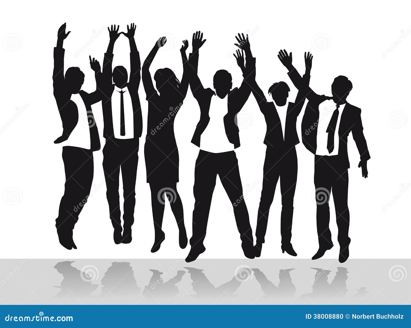 Silhouette of People Celebrating Stock Vector - Illustration of arms ...