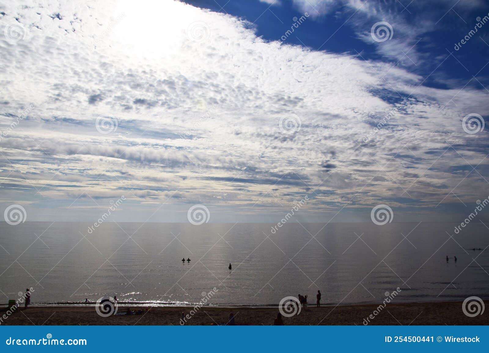Silhouette of People Enjoying a Sandy Beach Stock Image - Image of view ...