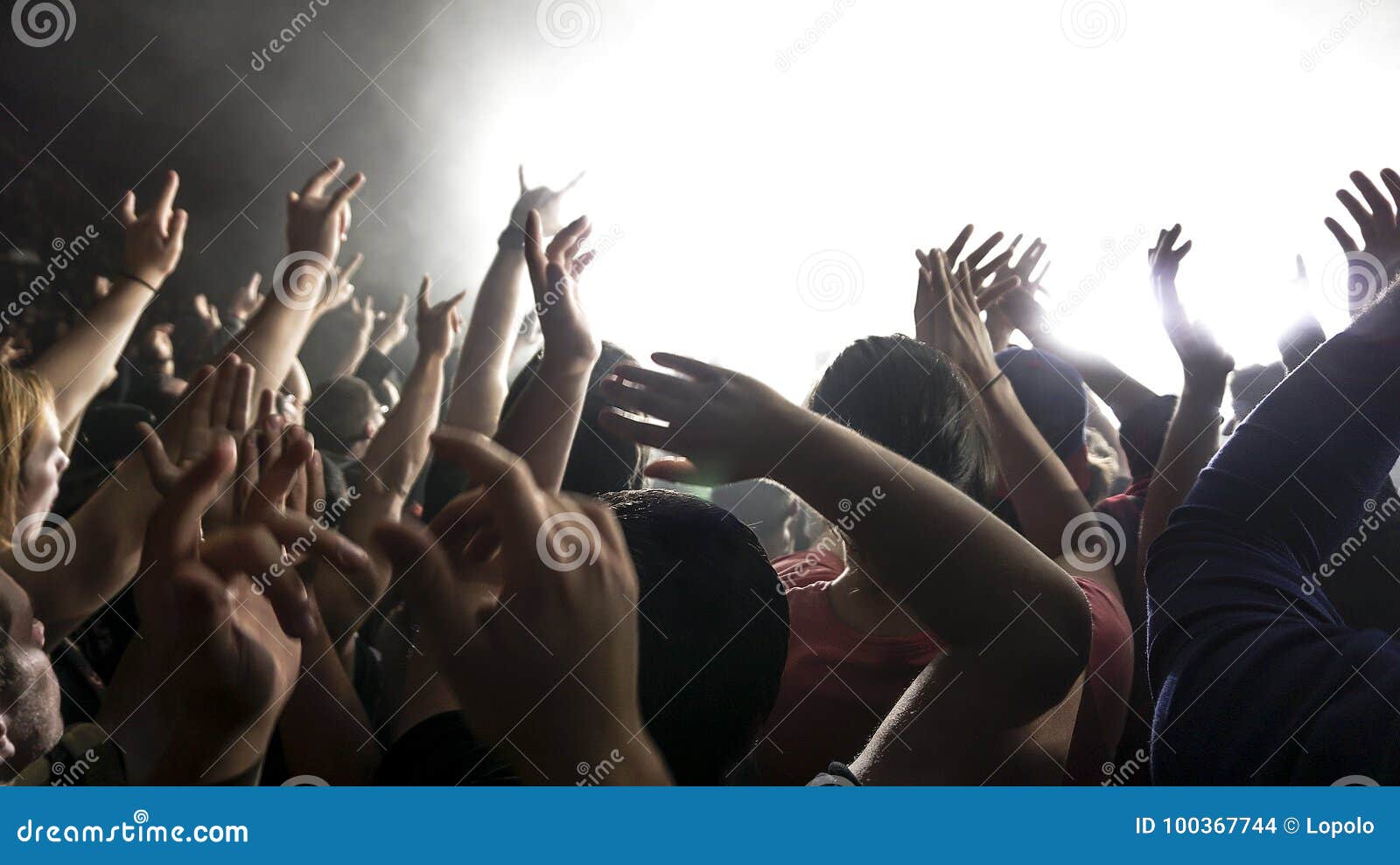 Silhouette People Rock Show Editorial Stock Image - Image of night ...