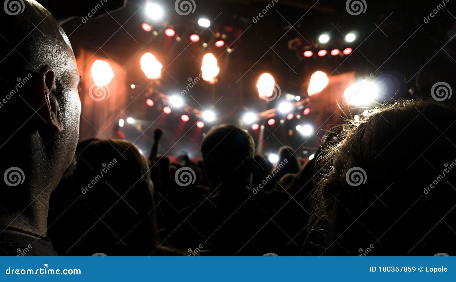 Silhouette People Rock Show Editorial Stock Image - Image of light ...
