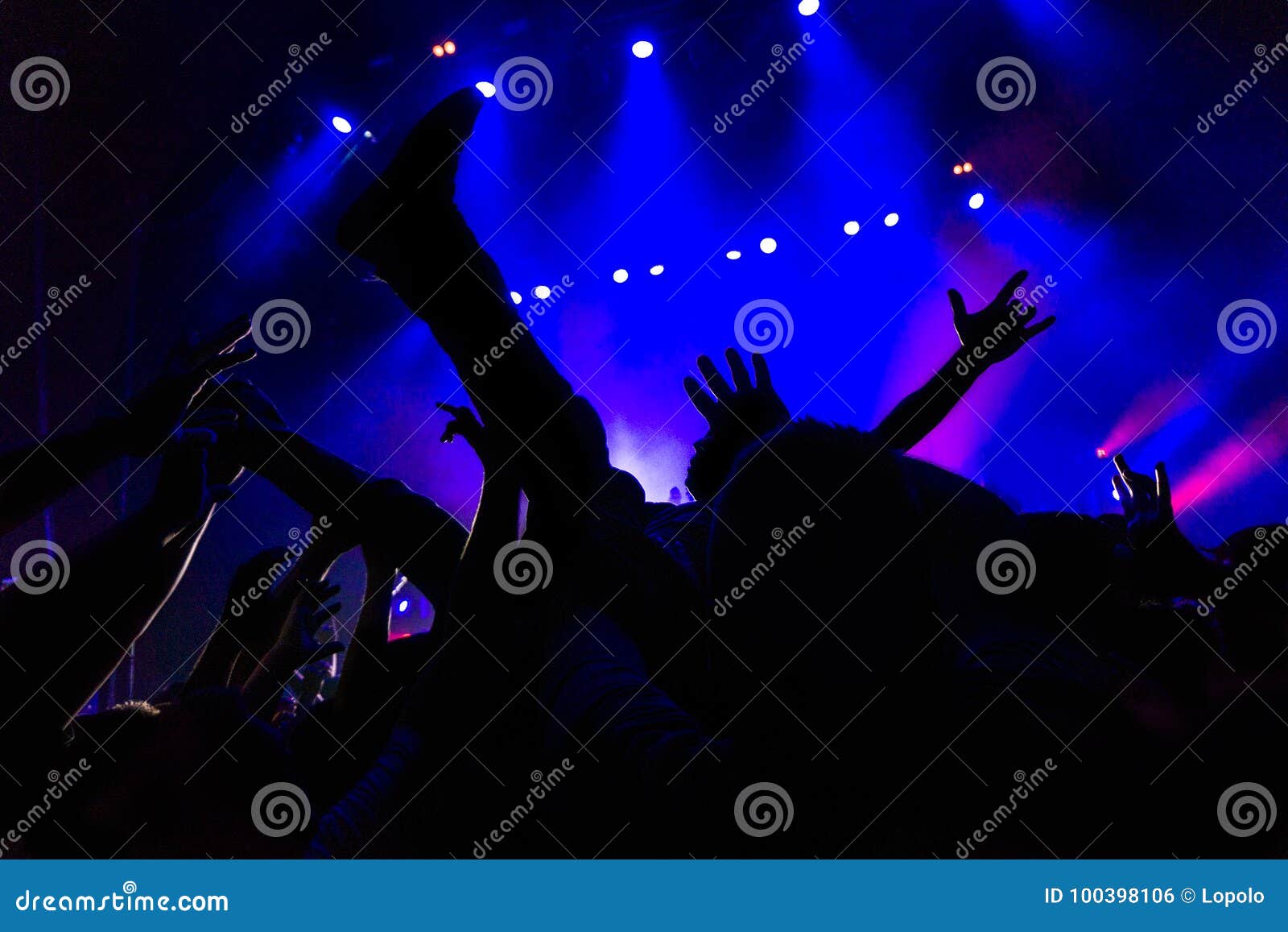Silhouette People Rock Show Stock Photo - Image of entertainment ...