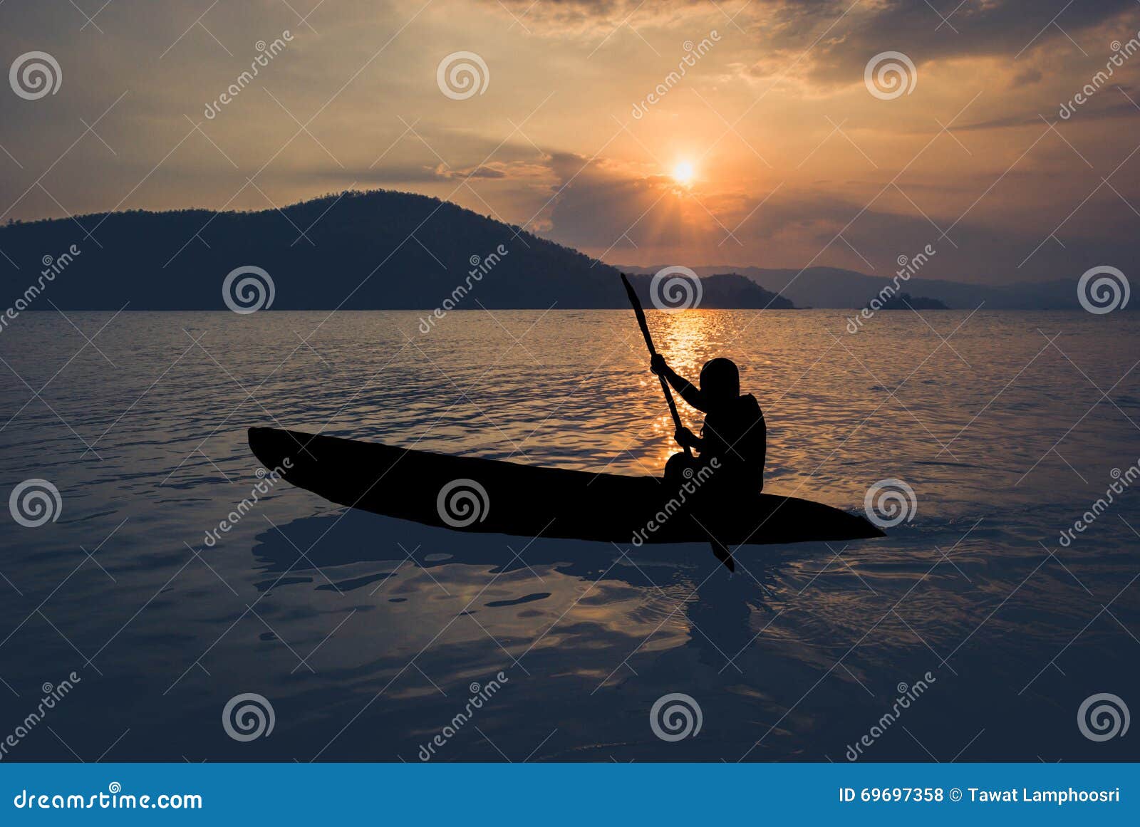 Silhouette Of Rowing Crew At Sunset Stock Photo | CartoonDealer.com ...