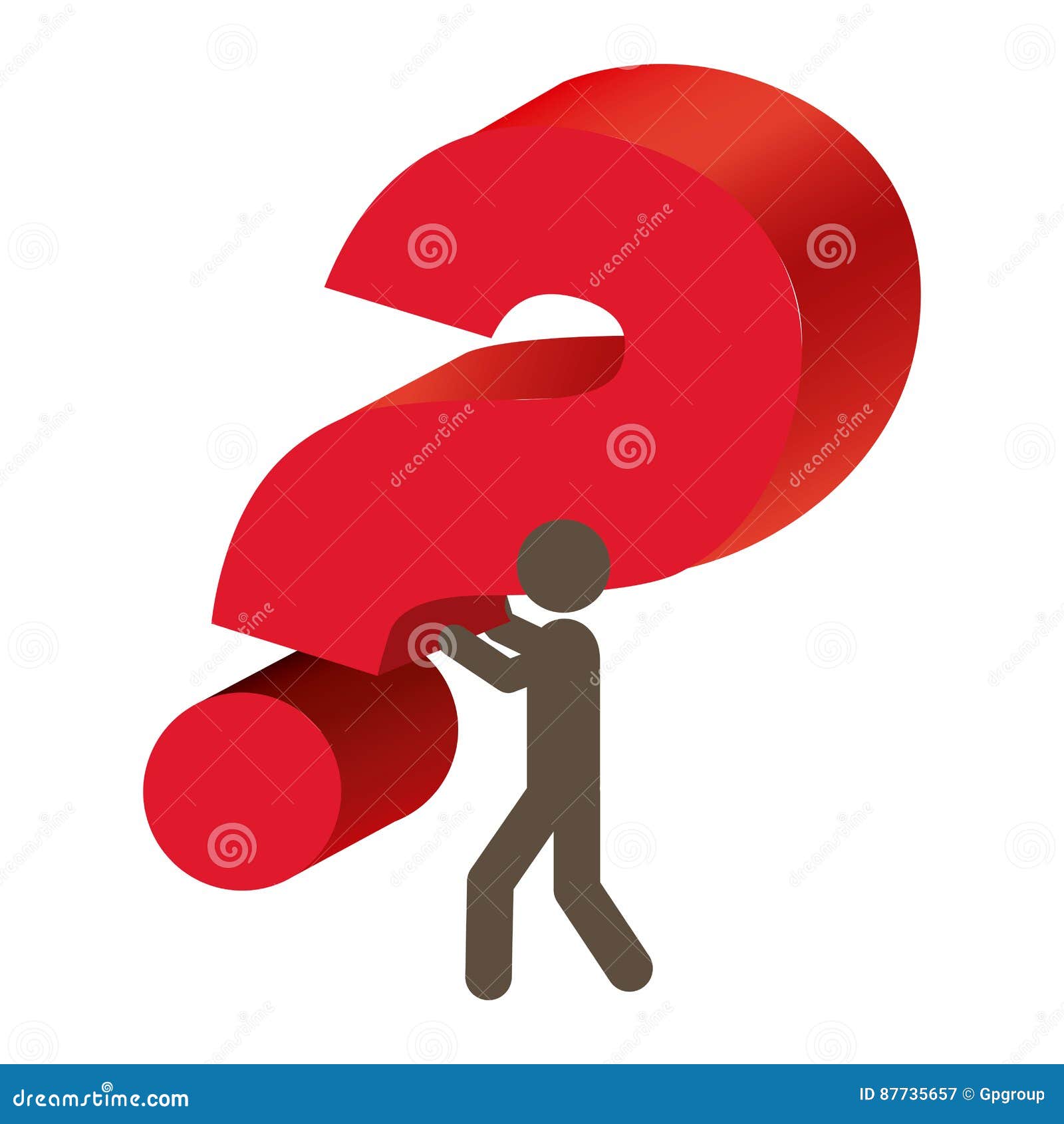 Silhouette Person Carrying Question Mark Stock Illustration ...