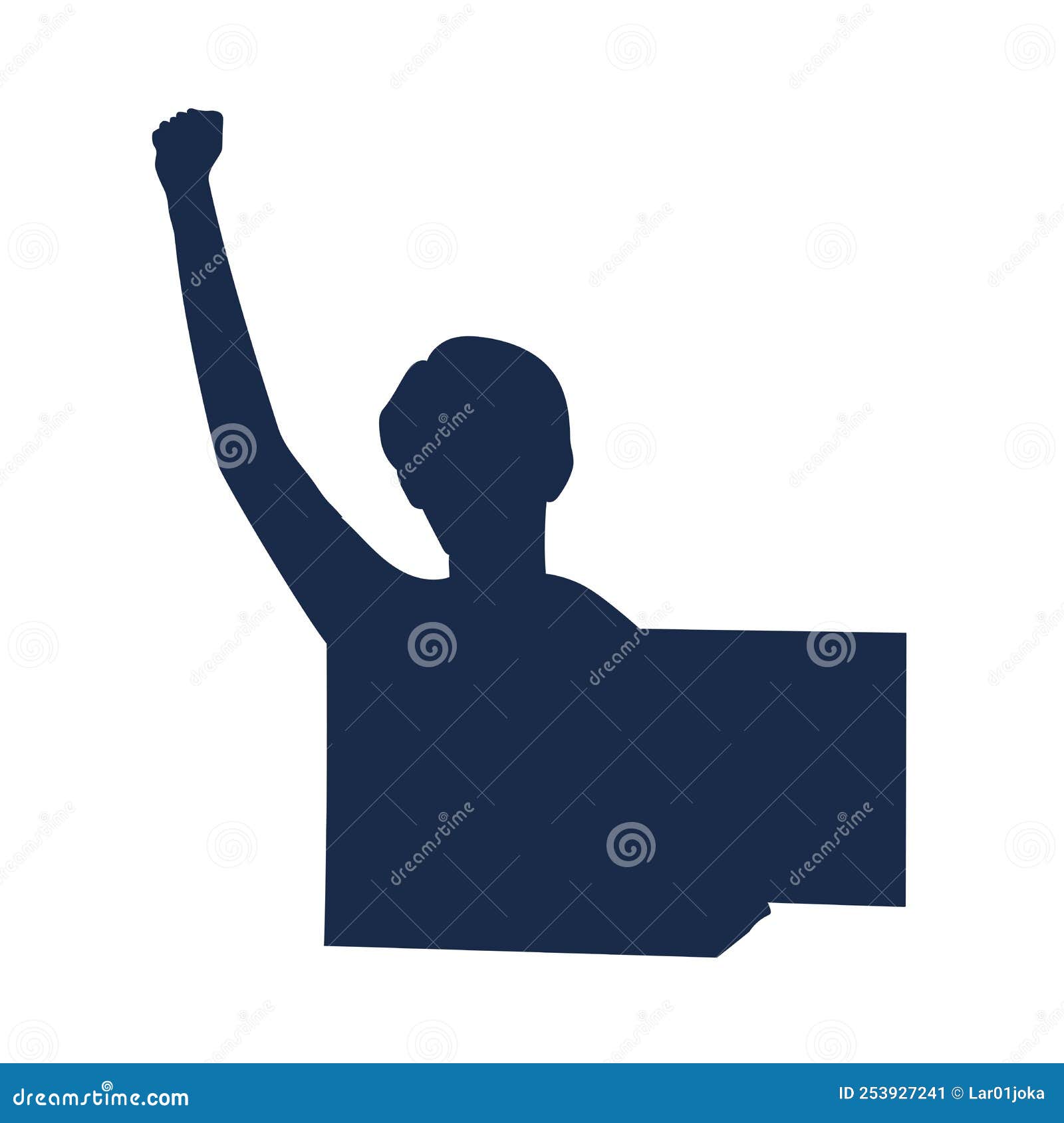 Silhouette of a Person Doing a Protest Gesture Vector Stock Vector ...