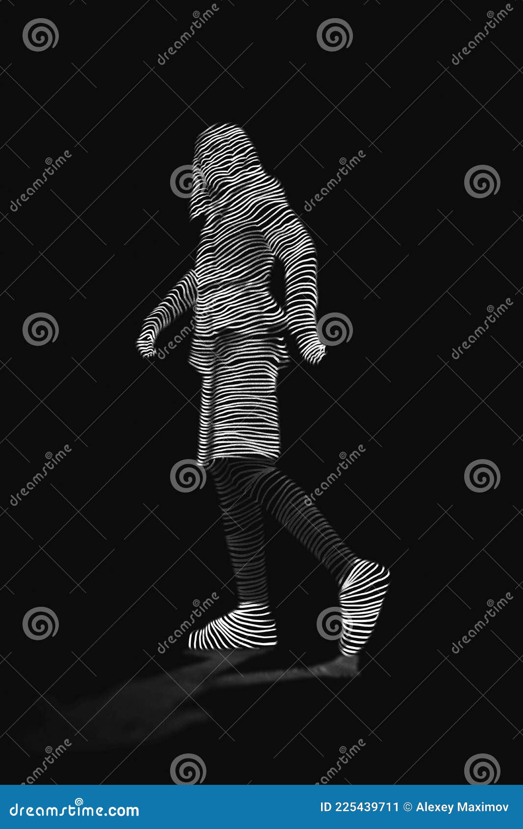 Silhouette of a Person Made in Stripes, Digital Avatar, Artificial ...