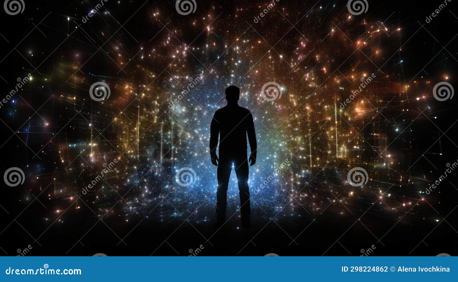 Silhouette of a Person in the Matrix, Virtual Reality, Computer Game ...