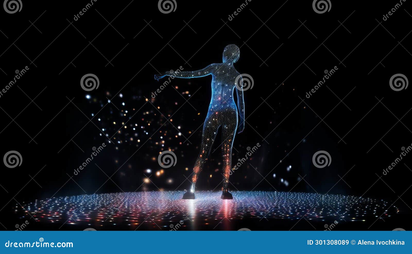 Silhouette of a Person in the Matrix, Virtual Reality, Computer Game ...