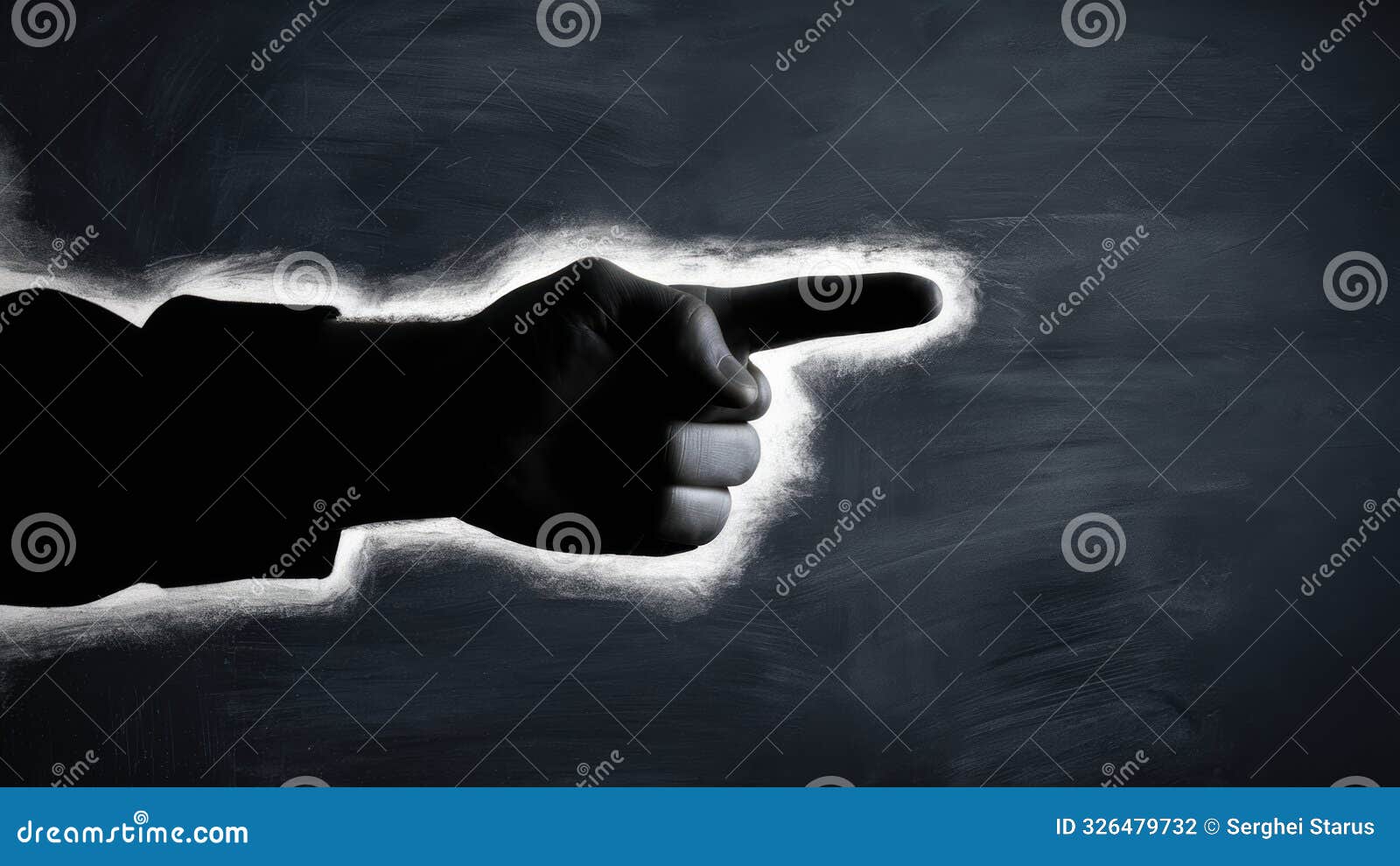 A Silhouette of a Person Pointing at Something with Their Finger, AI ...