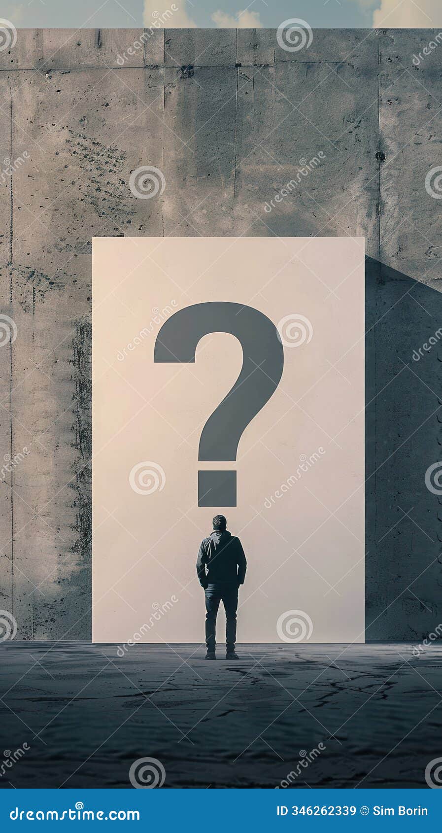 Silhouette of Person with Question Mark , Concept Stock Illustration ...