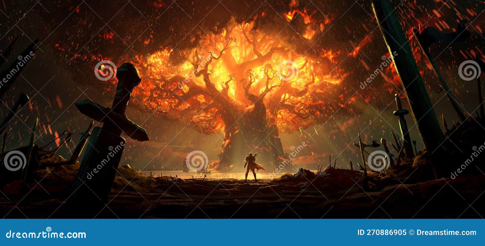 Silhouette of Person Standing in Front of Tree Stock Image - Image of ...