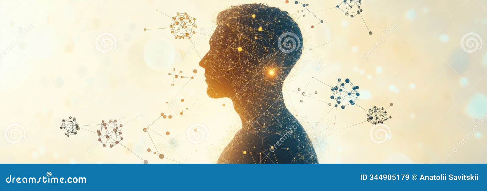 A Silhouette of a Person is Surrounded by Molecular Structures and ...