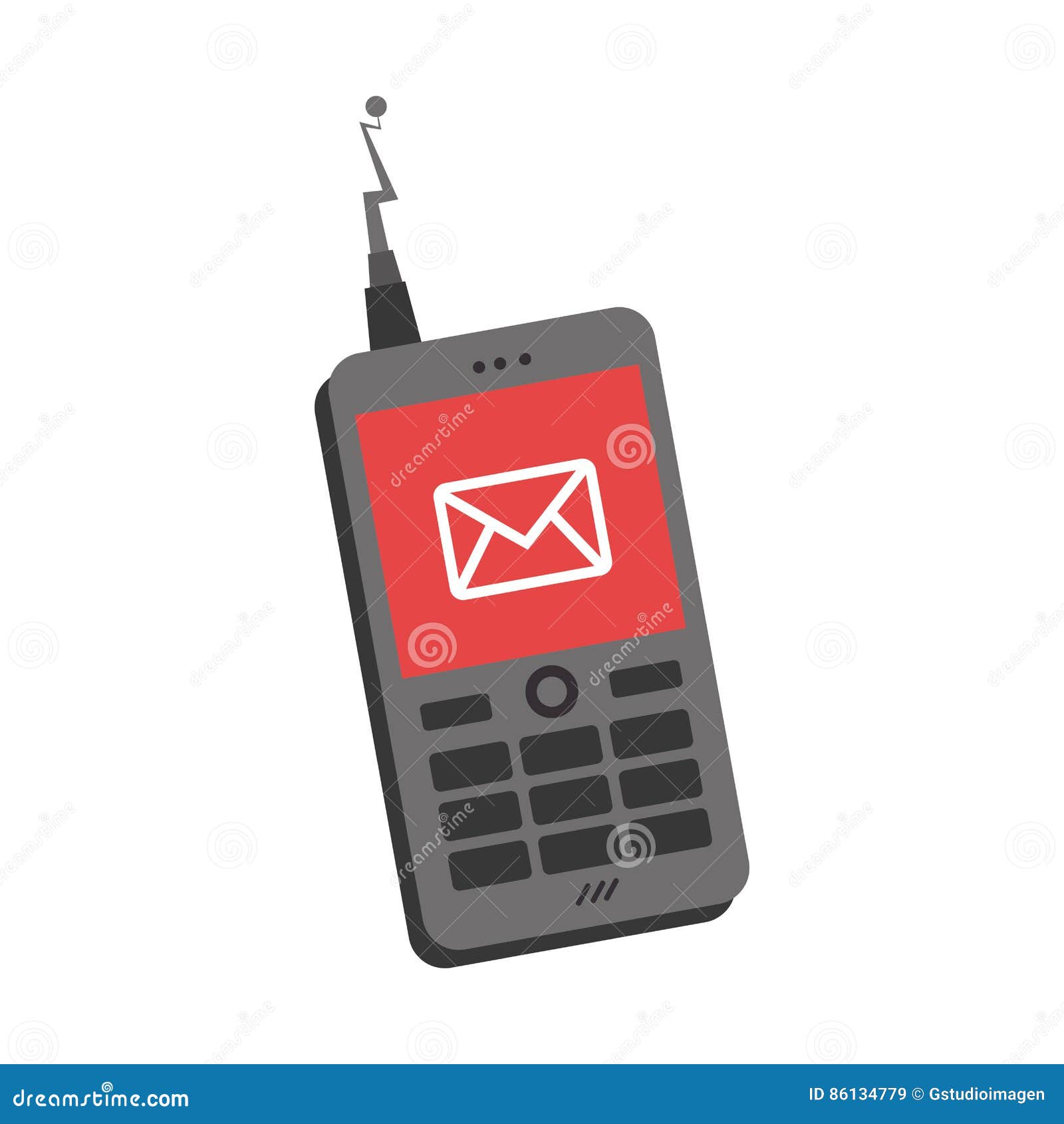 Silhouette Personal Communication Device Icon with Send Message Stock ...