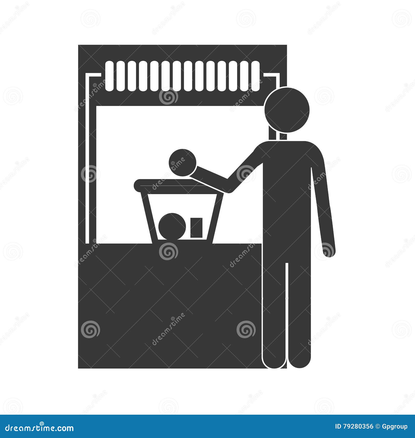 Silhouette with Personal Items Scanner Stock Vector - Illustration of ...