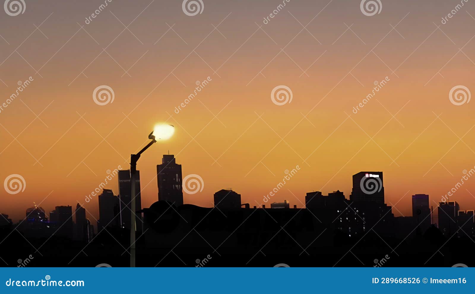 Silhouette Photo of a Building at Sunset Stock Illustration ...