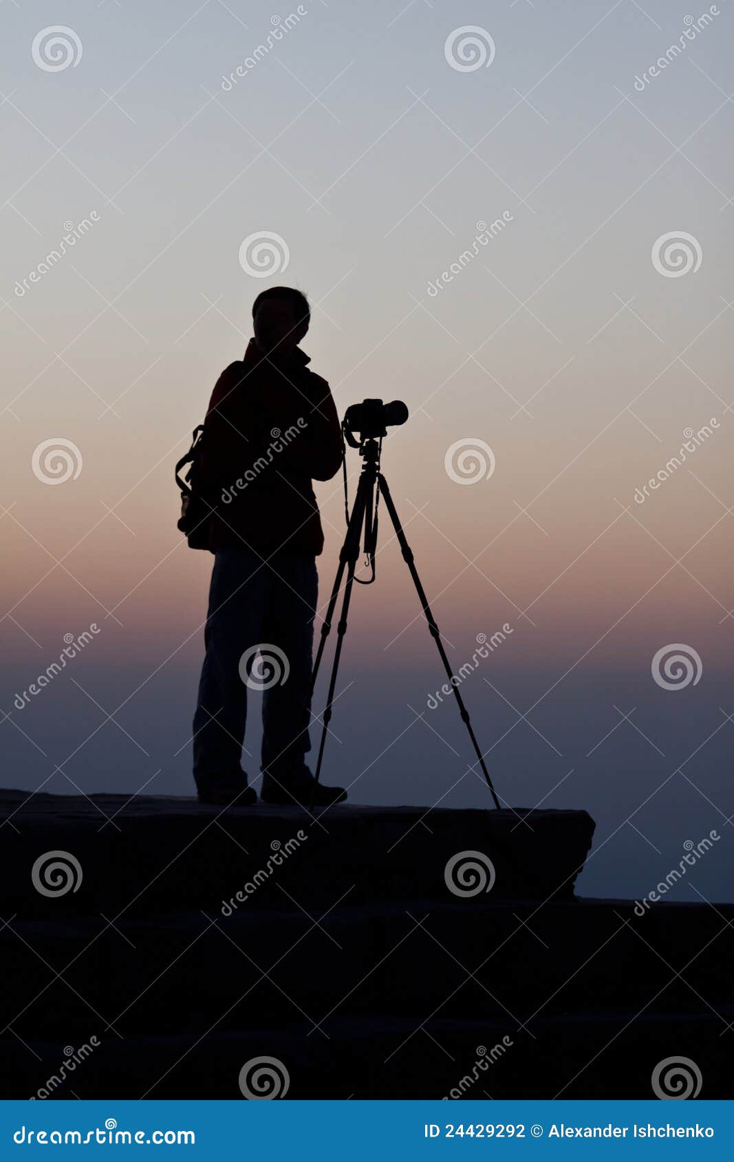 Silhouette of Photographer. Stock Photo - Image of color, shot: 24429292