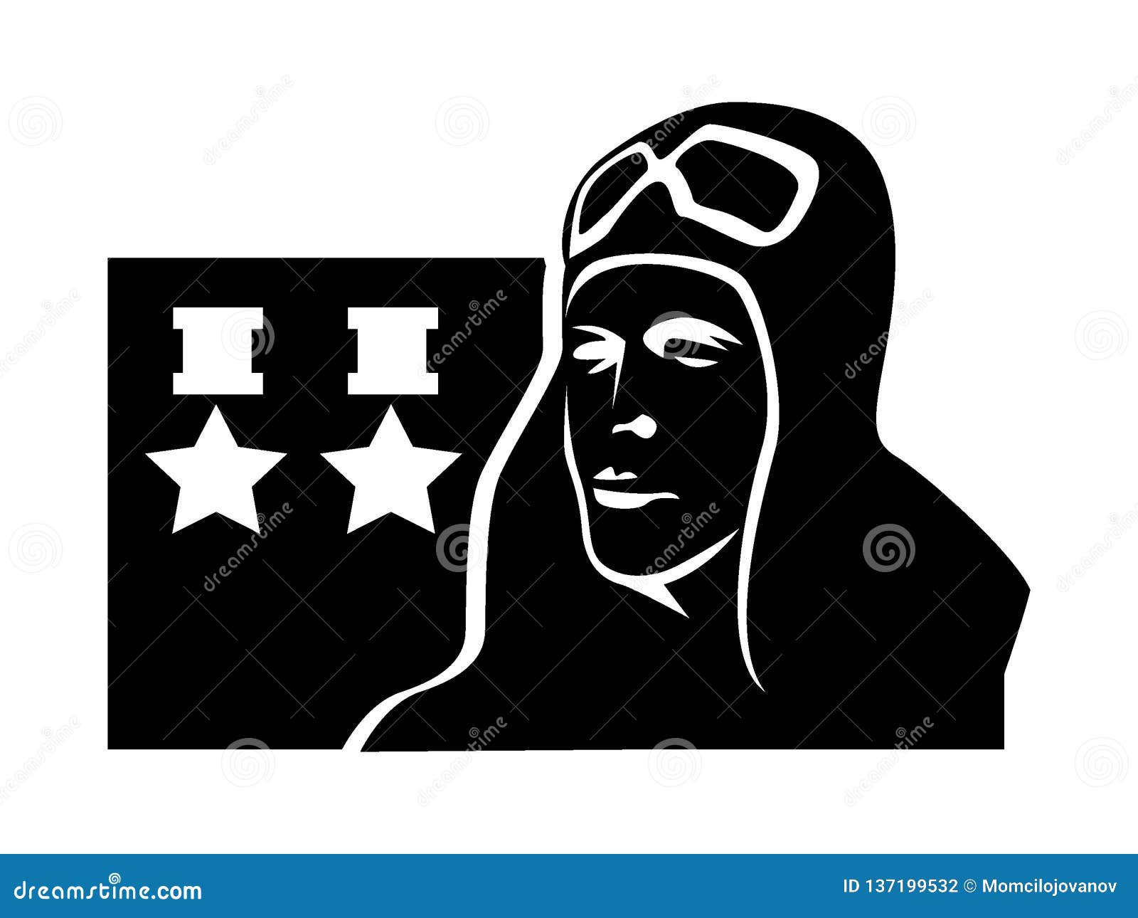 Silhouette Picture of a Flying Ace Stock Vector - Illustration of ...