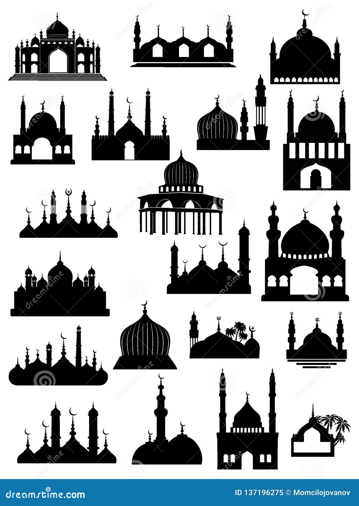 Islam, Mosque Domes 2 Colored Line Icon. Simple Blue And Red Element ...