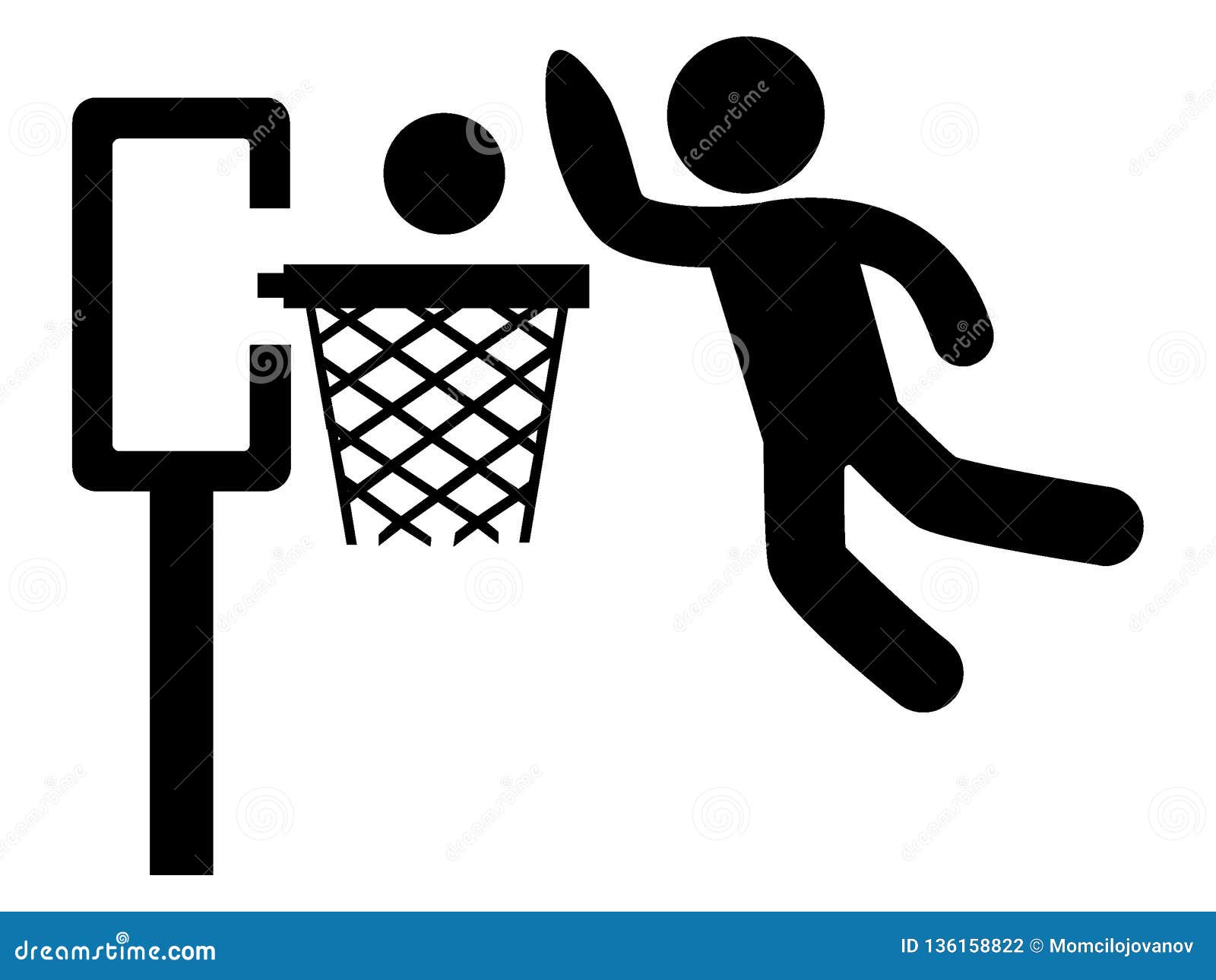 Silhouette Picture of a Slam Dunk Icon Stock Vector - Illustration of ...