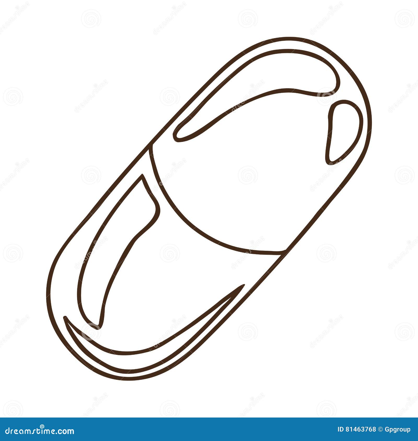 Silhouette Capsules. Outline Icon Of Two Oval Pills. Black Illustration ...