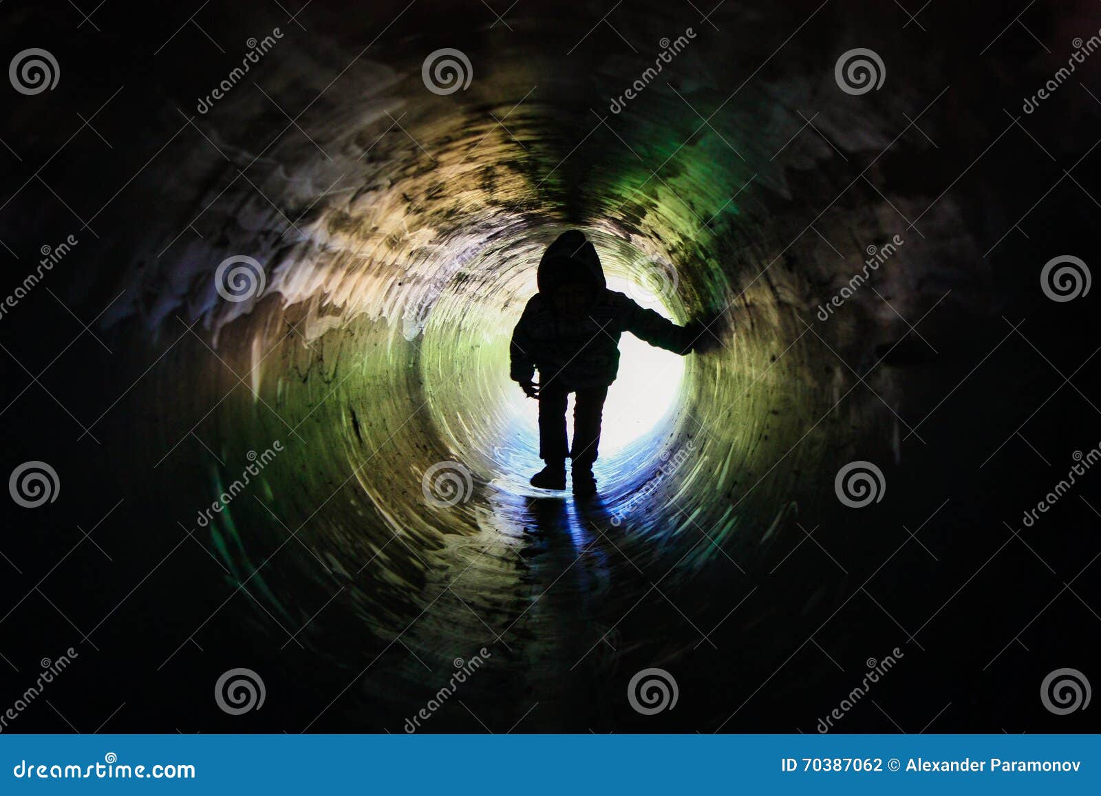 Silhouette in the pipe stock photo. Image of freedom - 70387062