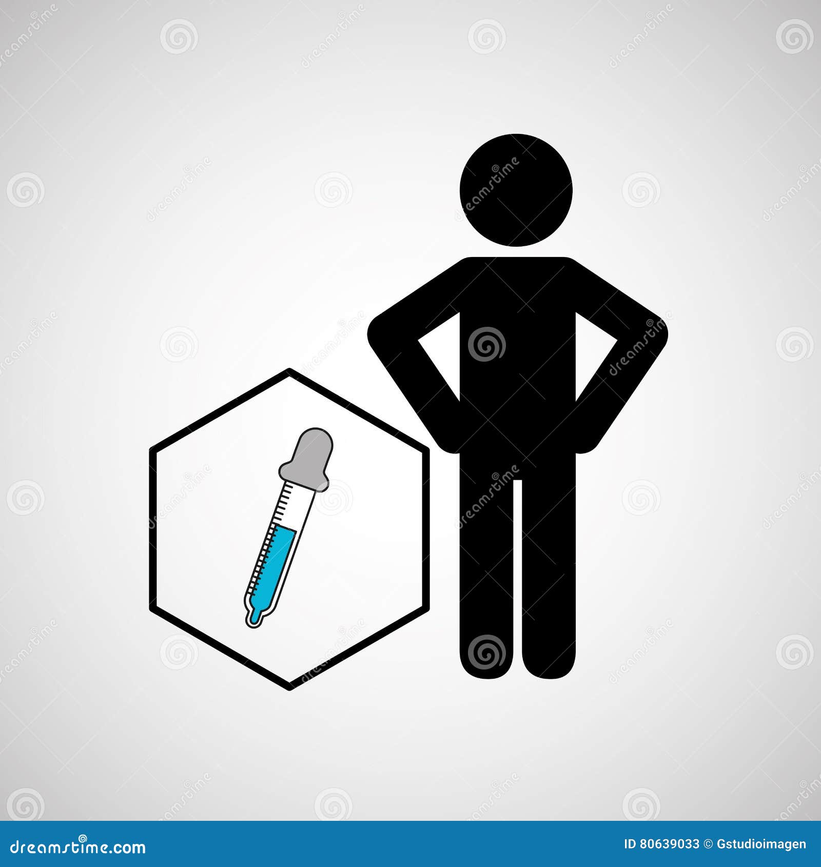 Silhouette With Pipette Laboratory Cartoon Vector | CartoonDealer.com ...