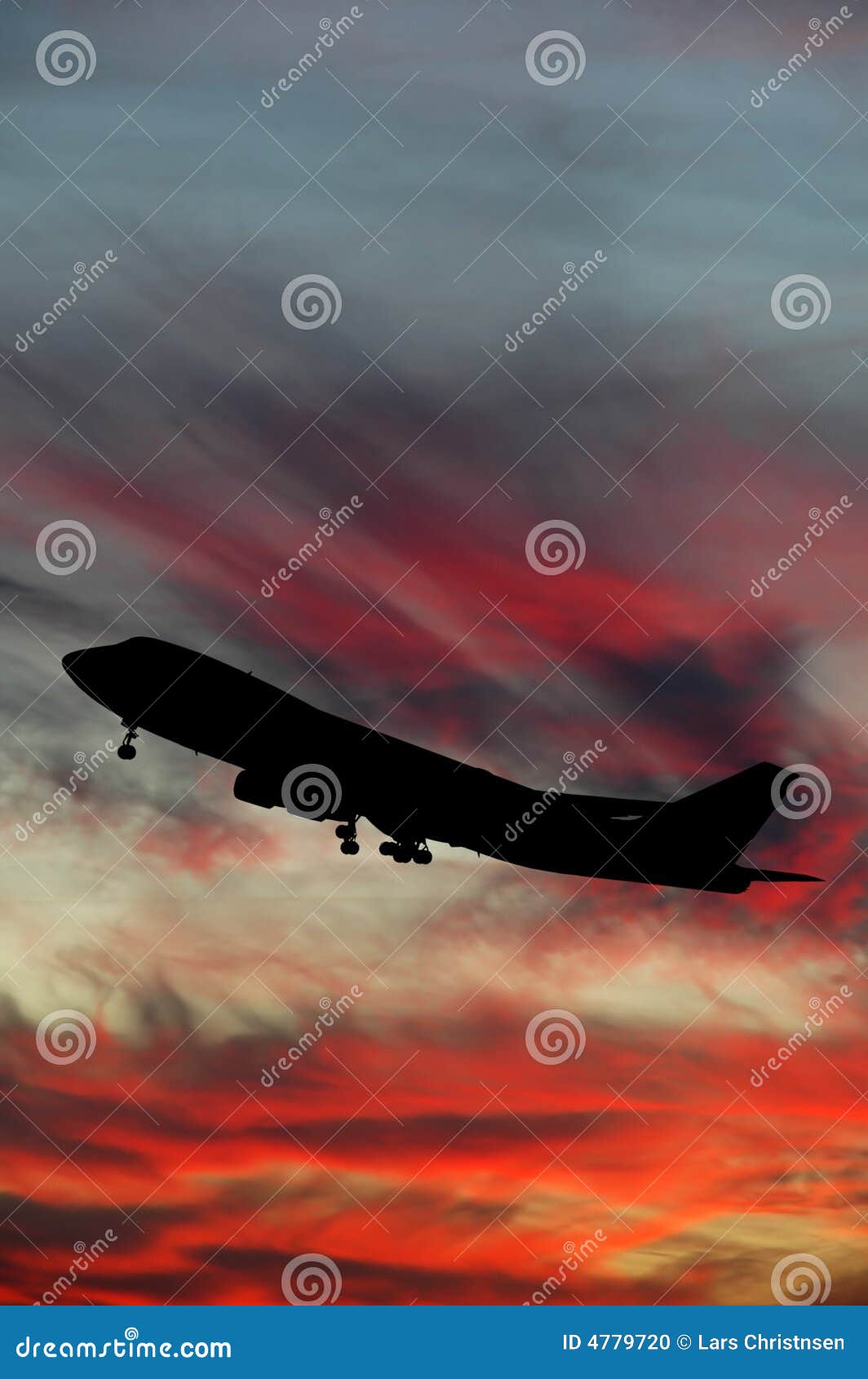 Silhouette of Plane and Sunset Stock Photo - Image of colorful, exotic ...