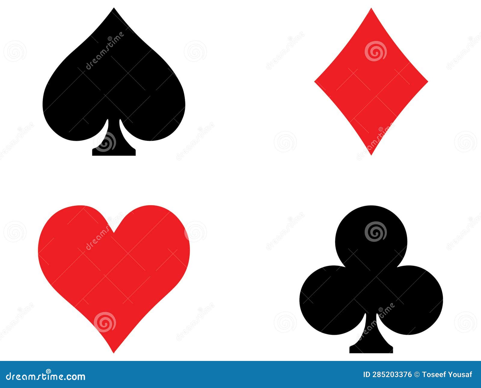 Set of Play Card Suits Silhouette Vector Art Stock Vector ...