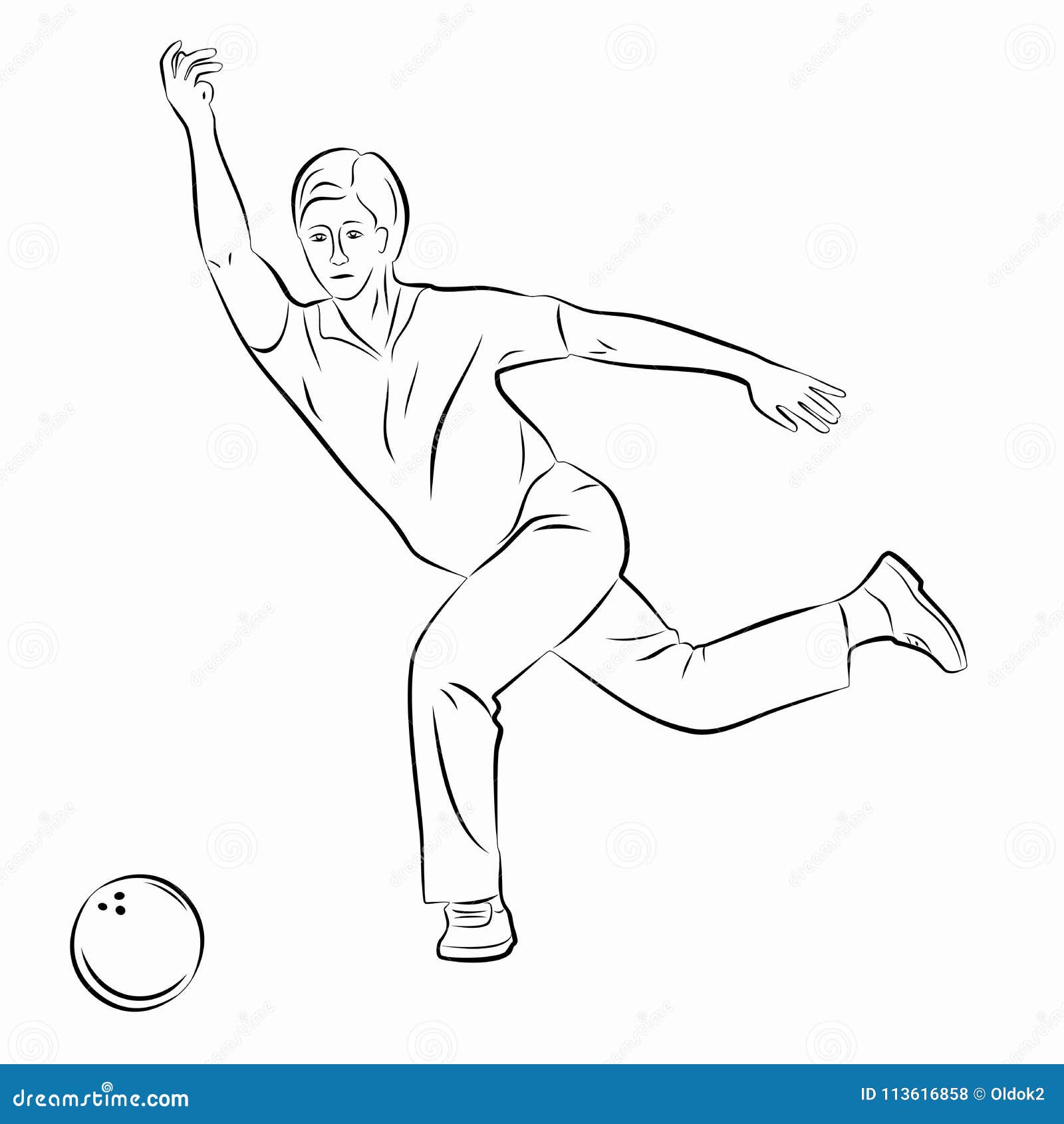 Silhouette Player Bowling. Vector Drawing Stock Vector - Illustration ...