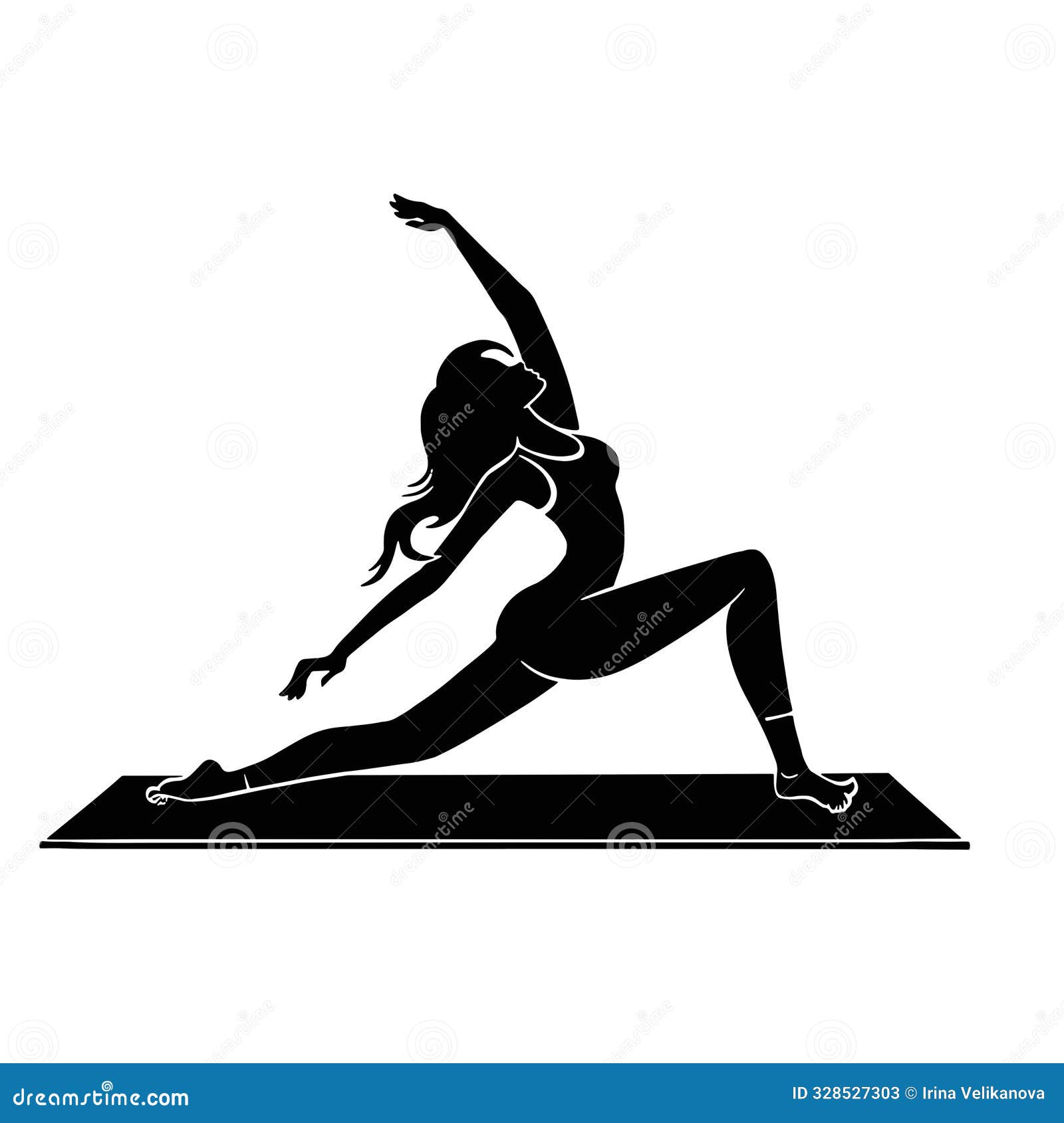 Cat Silhouette In Beg Pose Cartoon Vector | CartoonDealer.com #95077659