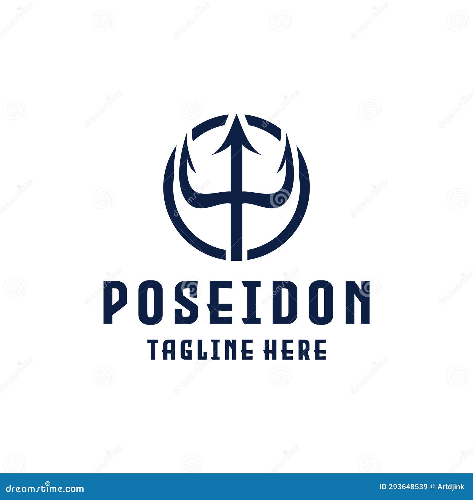 Silhouette Poseidon Logo Design Vector for Mythology Stock Vector ...
