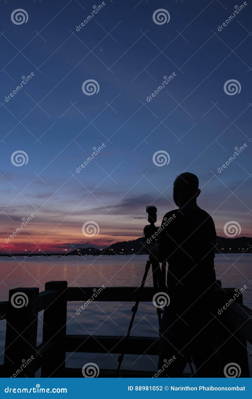 Silhouette Of Photographer At The Observation Deck, Stratosphere ...