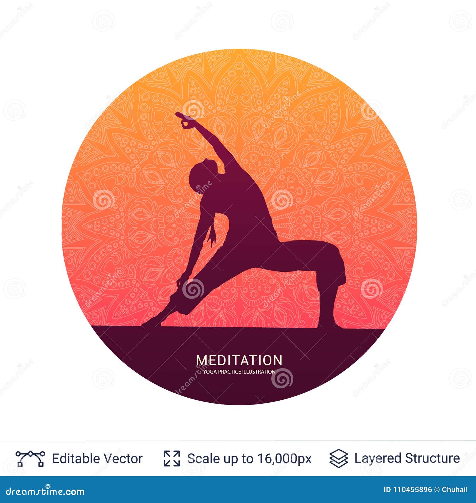 Yoga Background Vector Template. Stock Vector - Illustration of healthy ...