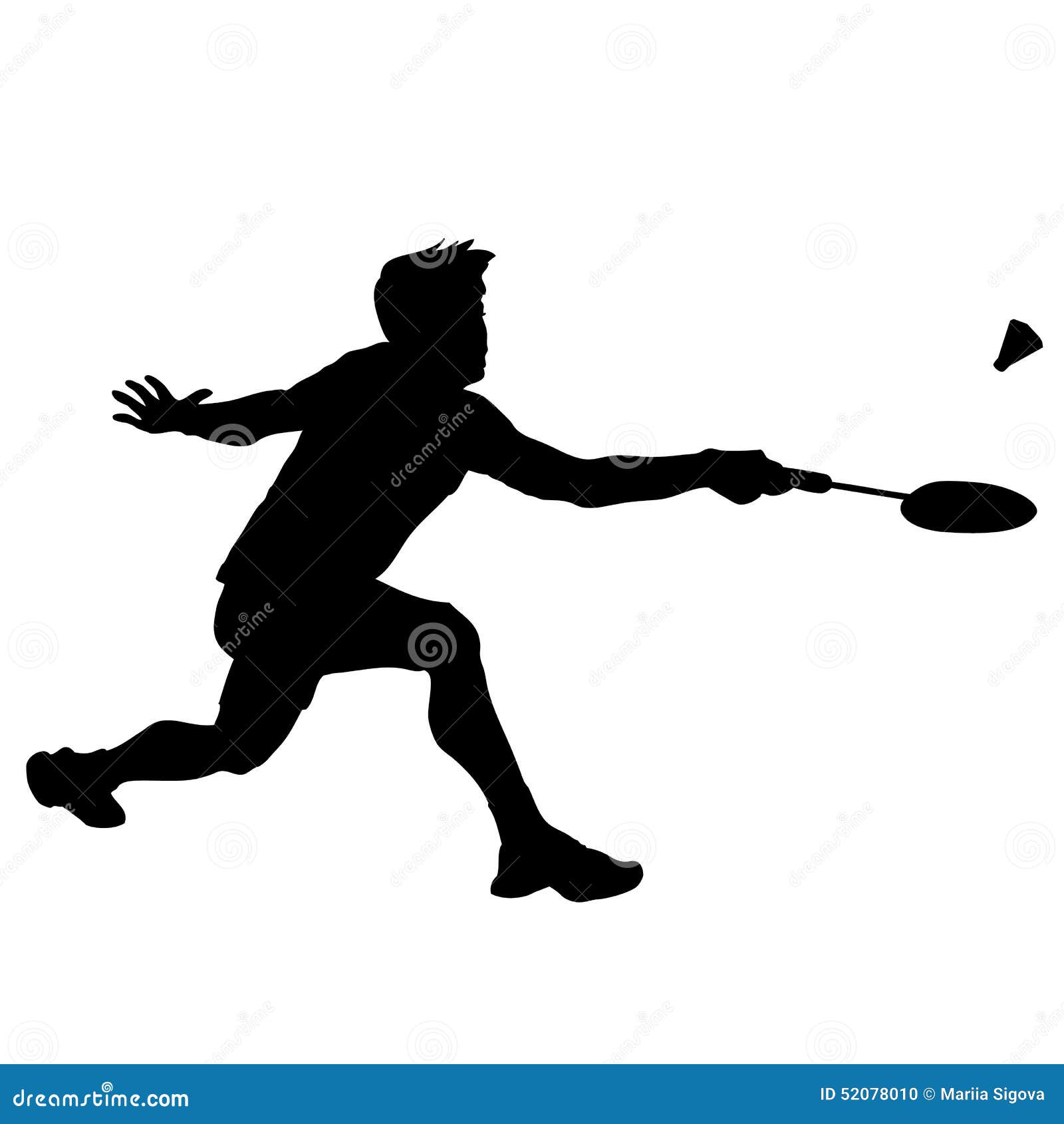 Silhouette of Professional Badminton Player Stock Vector - Illustration ...
