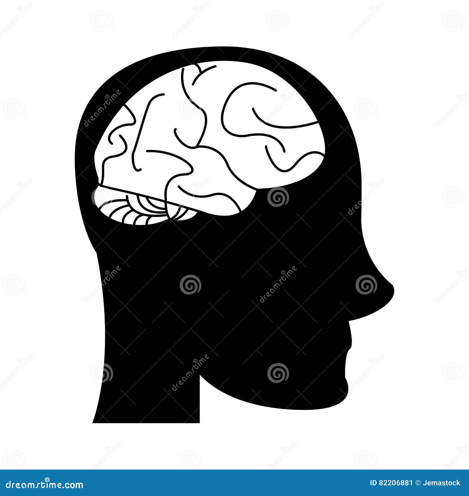 Silhouette Profile Head Brain Idea Imagination Stock Vector ...
