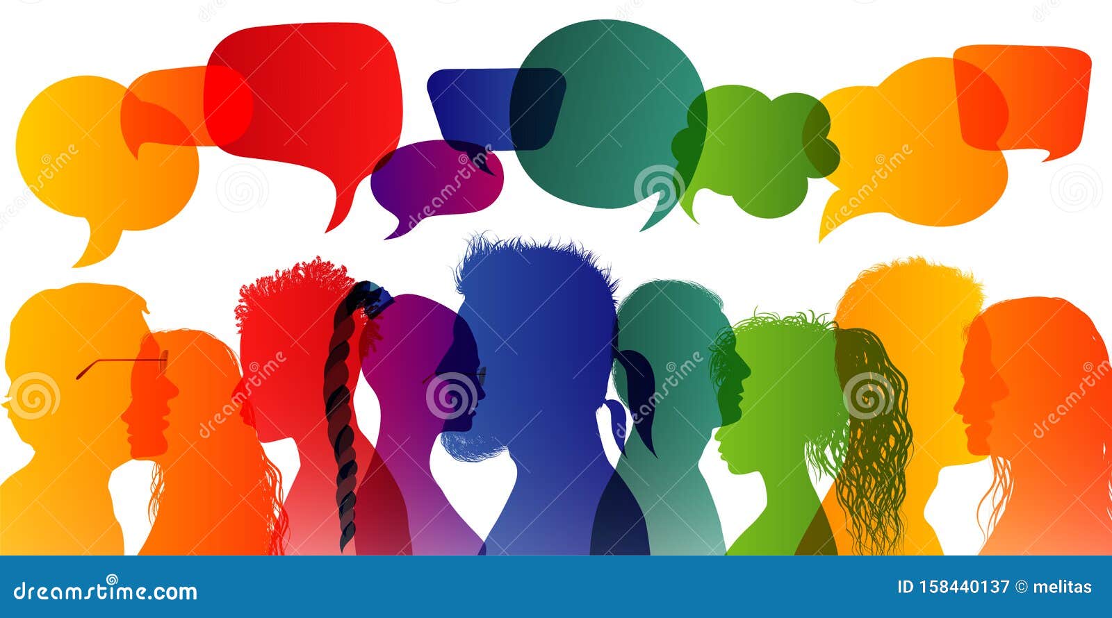 Dialogue Group Of Diverse Multiethnic Multicultural People. Talking And ...